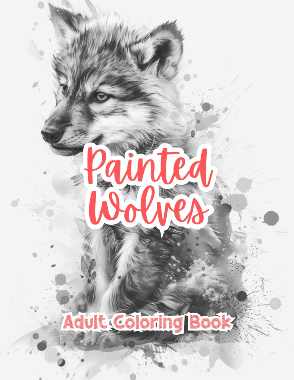 Amazon.com: Painted Wolves Adult Coloring Book Grayscale Images By ...