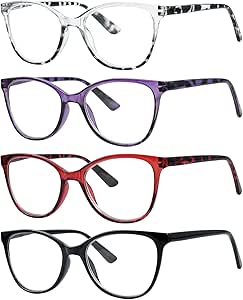 Amazon.com: Eyekepper 4 Pack Oversized Reading Glasses - Cat Eye Design ...