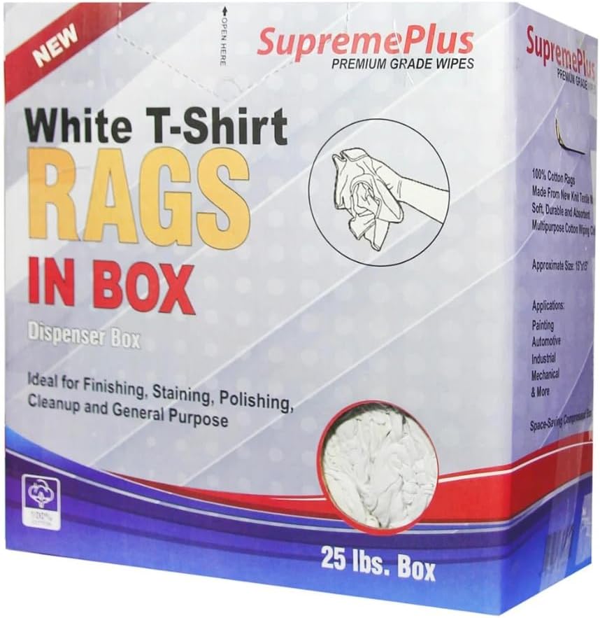 Amazon.com: SupremePlus Premium White T-Shirt Rags - Shop Cotton Knit ...