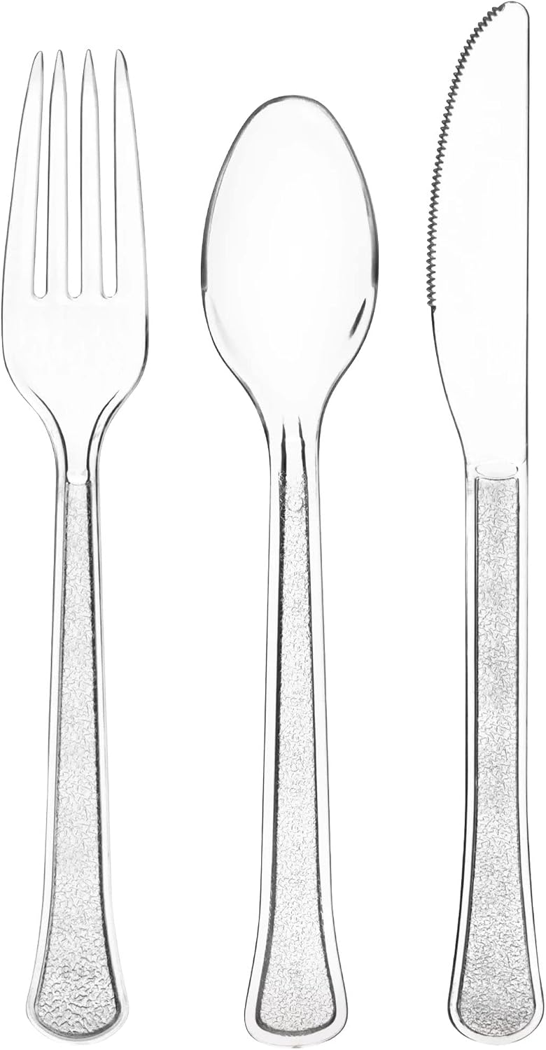 Big Party Pack Heavy Weight Cutlery Assorted Party Supply - 1200 ct. Clear