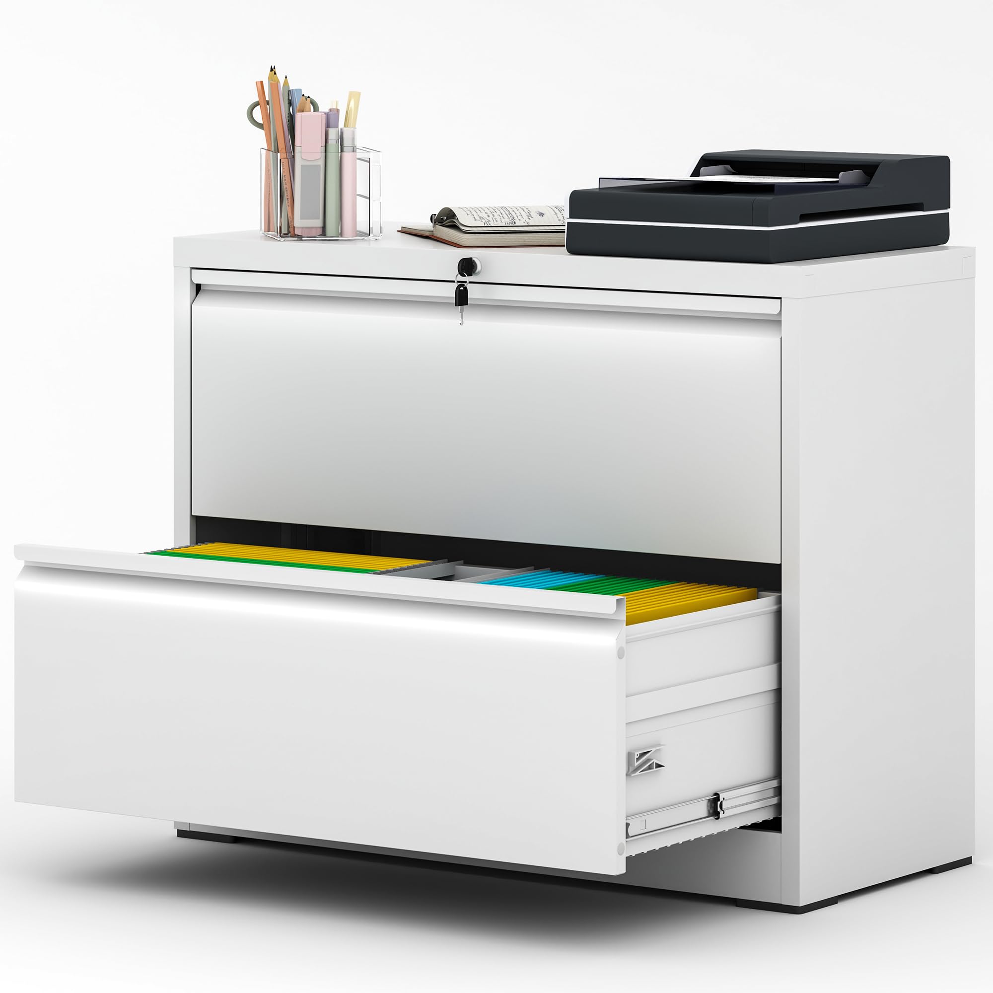 Amazon.com: AQY 2 Drawer File Cabinet with Lock,Metal Lateral File ...