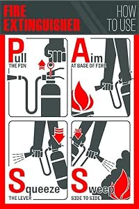 PASS, how to use fire extinguisher - 1mm flexible Plastic sign (300mm x ...
