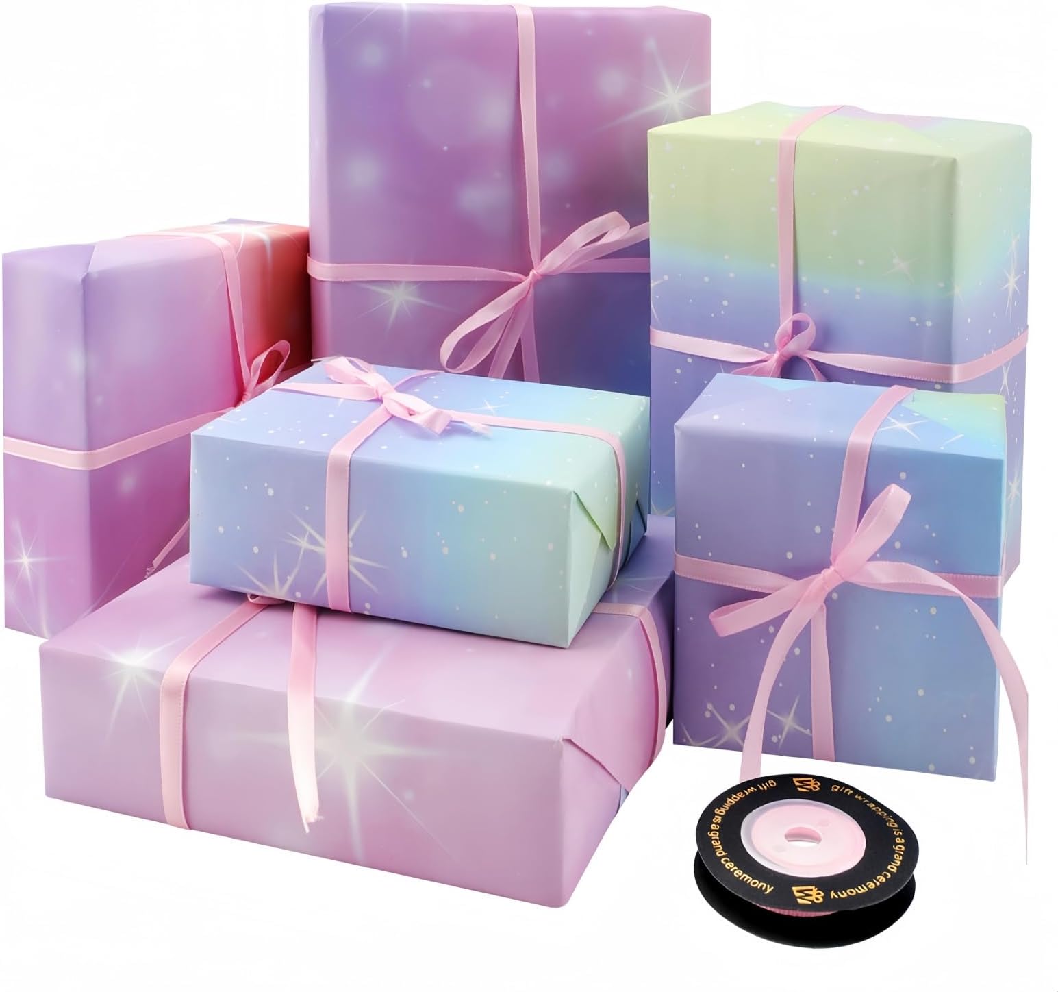 ZCOINS 8 Sheets 70x50CM Gift Wrapping Paper with Hanging Tags Strings ...