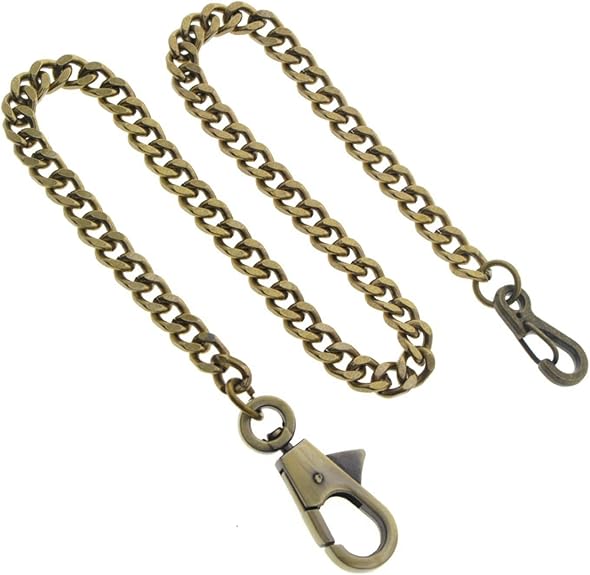 Amazon.com: watchvshop Pocket Watch Chain Albert Chain Light Bronze ...