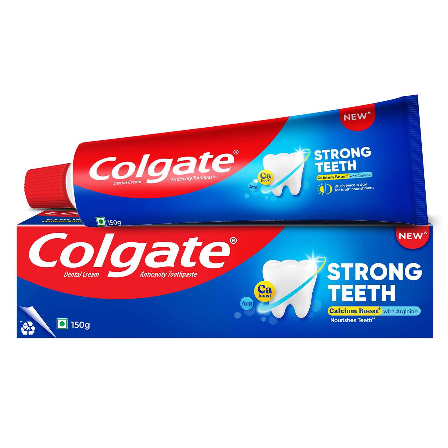 Buy Colgate Strong Teeth, 150G, India S No: 1 Toothpaste Brand, Calcium ...