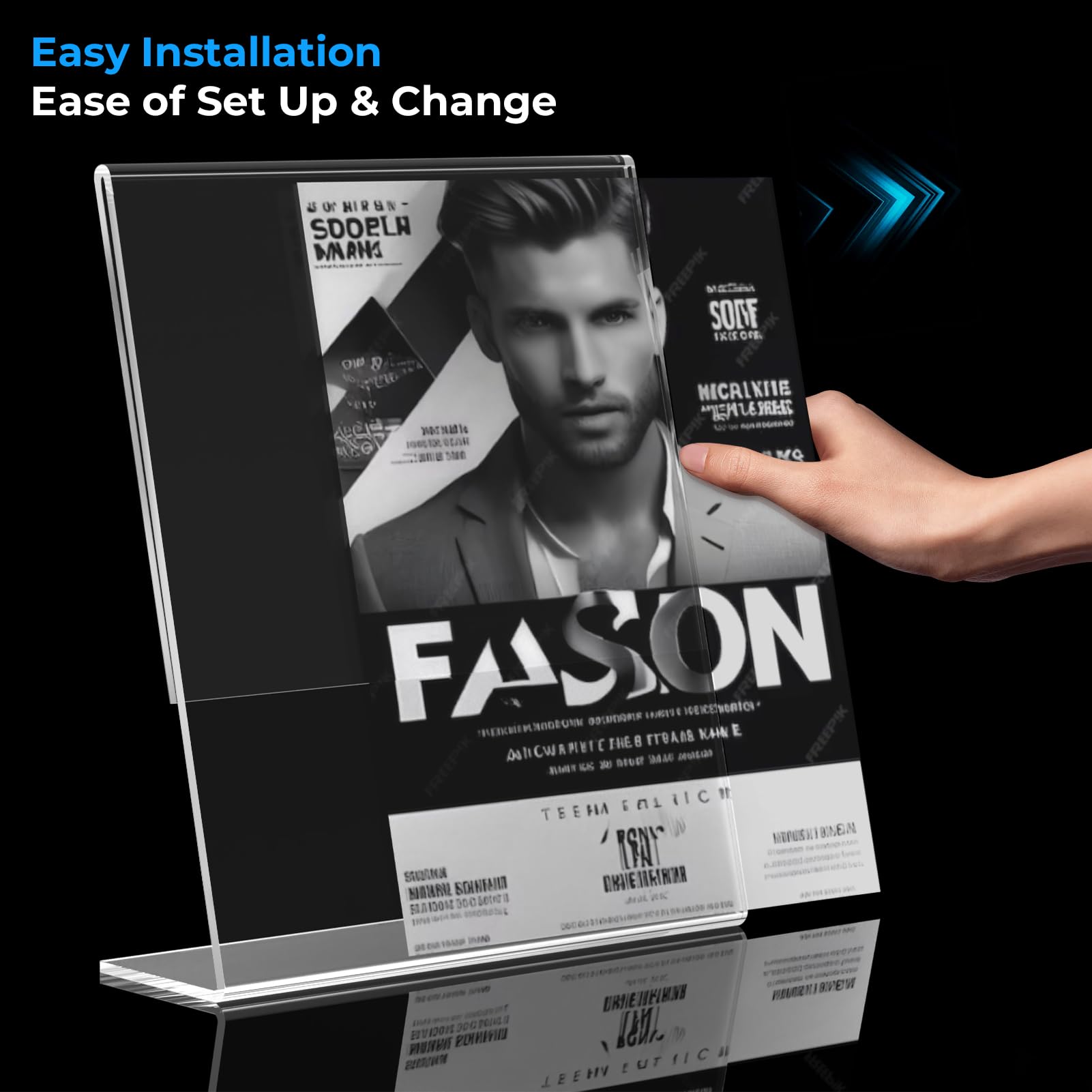 Snapklik.com : Acrylic Sign Holder 85x11 Inches 5 Pack, L Shape Clear ...