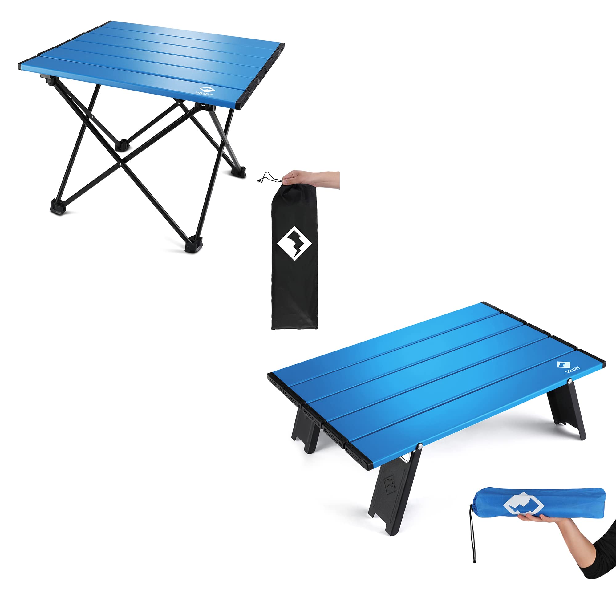 Amazon.com : VILLEY Portable Camping Side Table, Ultralight Aluminum ...