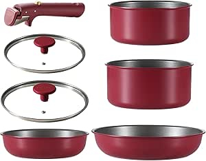 Amazon.co.jp: CAROTE カローテ フライパン セット 7点 鍋セット コスパ最強「Try Free」シリーズ PFOA PFOS フリ IH&ガス火対応 軽量 ガラス蓋付き ...