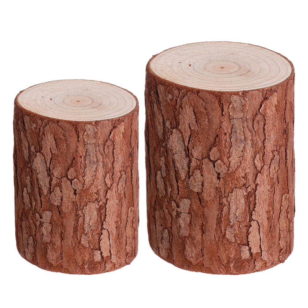 Amazon.com: Veemoon 2pcs Natural Tree Stump Decor Decorative Stump ...