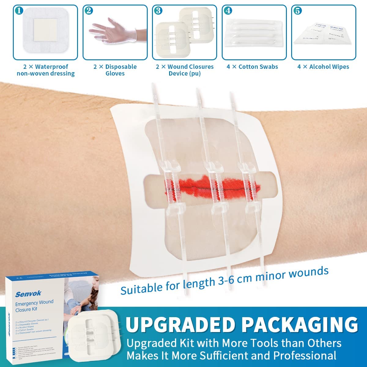 Snapklik.com : Emergency Wound Closure Device, 2 Pcs Zip Stitch ...