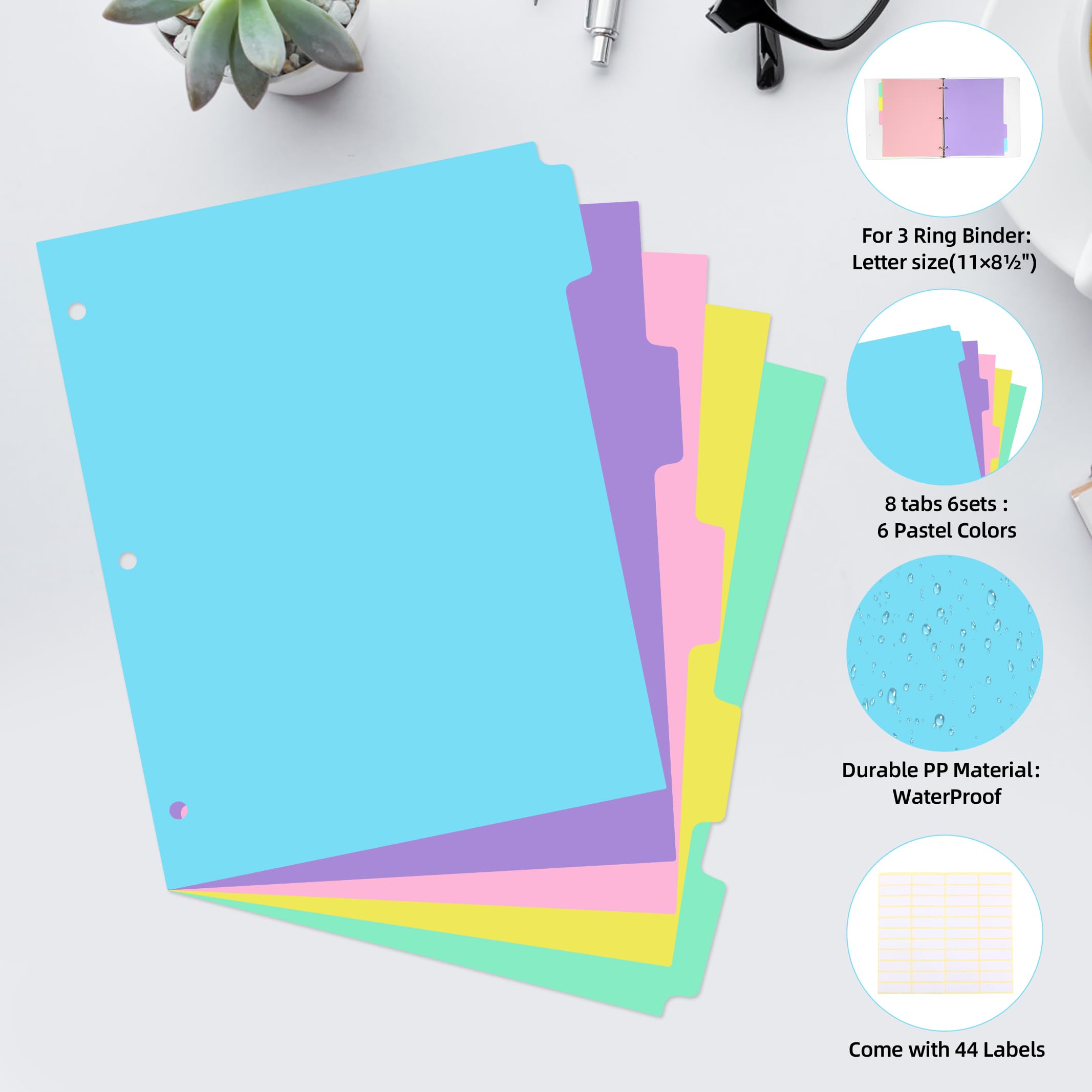Snapklik.com : 5 Tab Binder Dividers