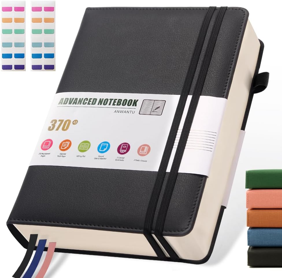 Amazon.com : A5 Lined Journal Notebook, 370 Page Hardcover Notebook ...
