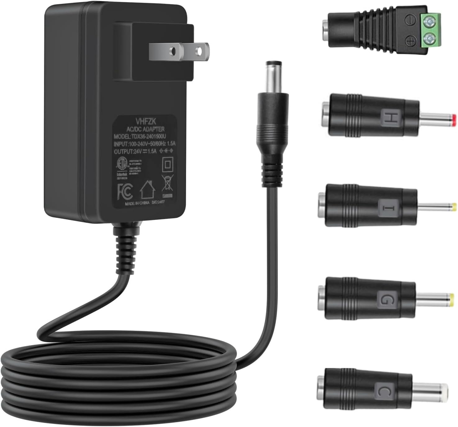 Amazon.com: VHFZK 24V 1.5A 1A 0.5A Power Adapter 100V-240V 24 Volt ...