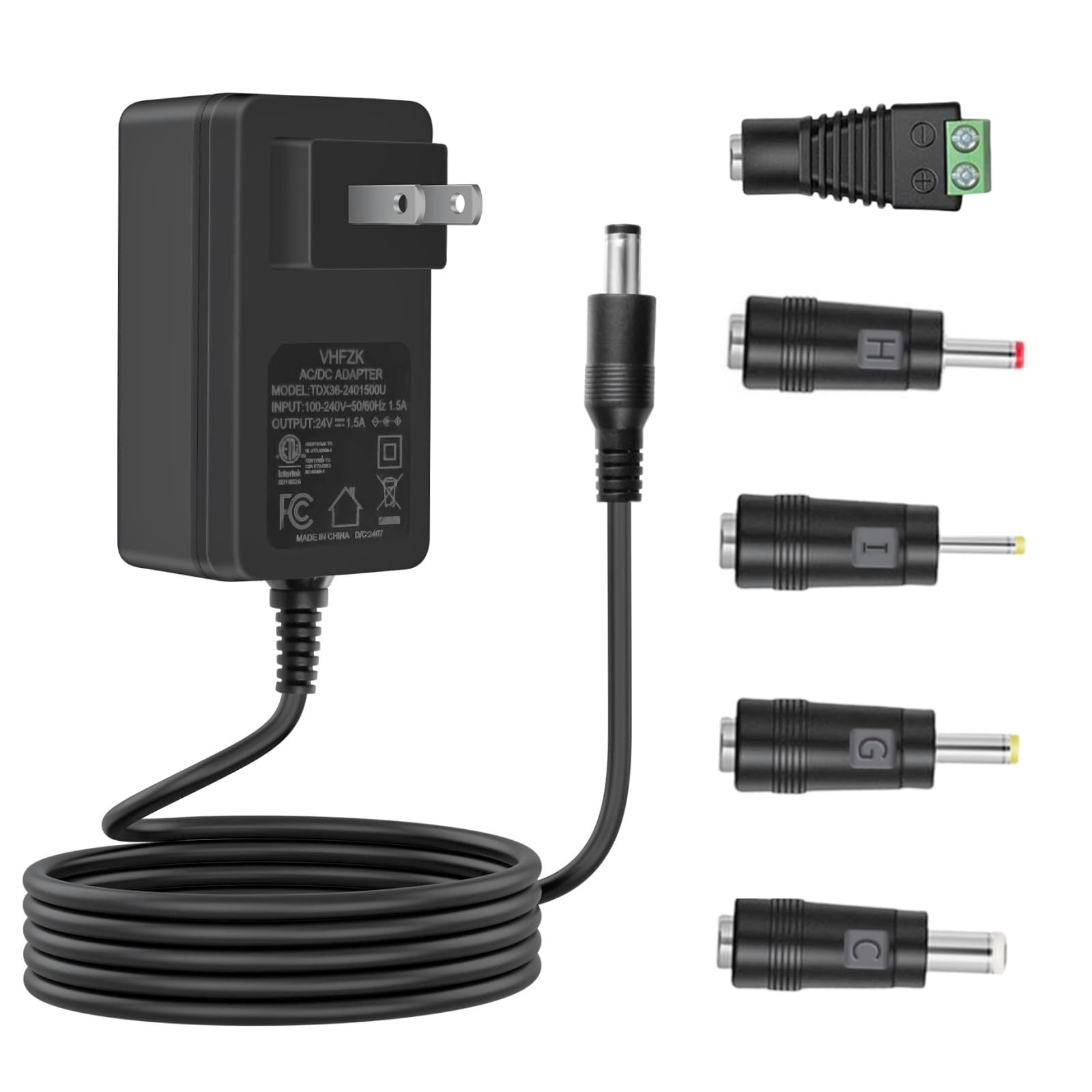 Amazon.com: VHFZK 24V 1.5A 1A 0.5A Power Adapter 100V-240V 24 Volt ...