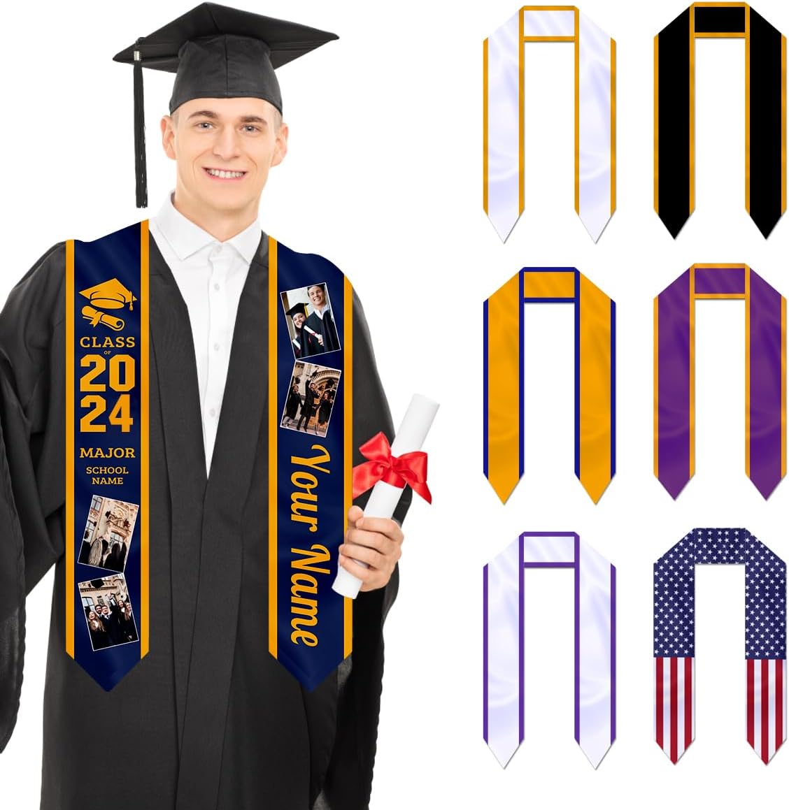 Amazon Estola De Graduación Personalizada Banda De Graduación