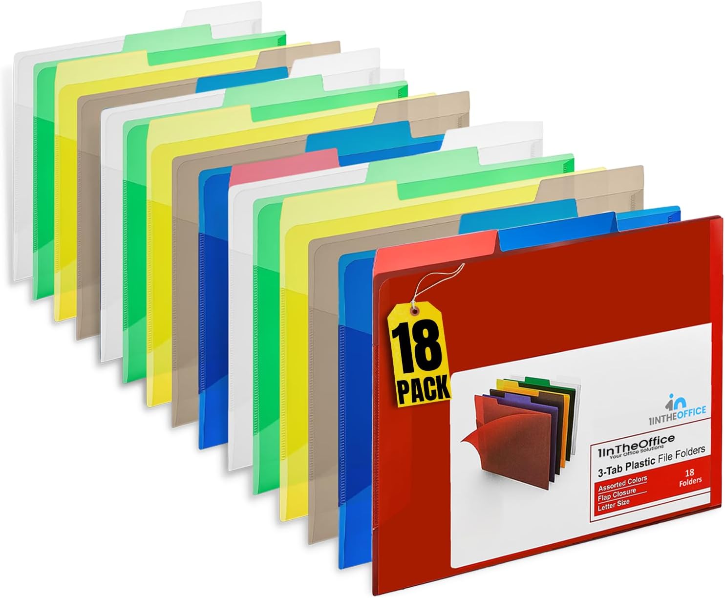 Amazon.com : 1InTheOffice Plastic File Folder, Poly File Folders ...