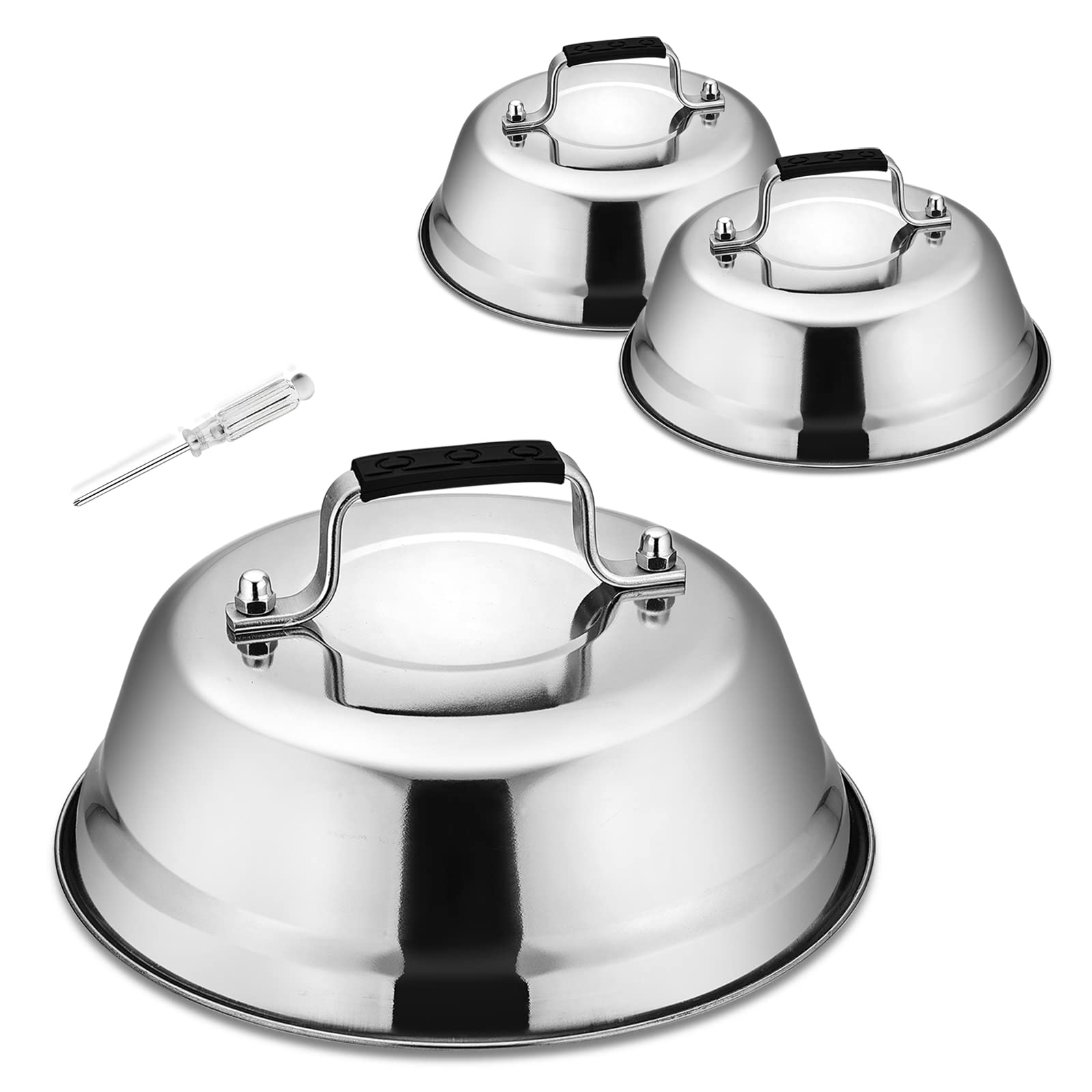 Snapklik.com : Cheese Melting Dome Set Of 3, HaSteeL Stainless Steel ...