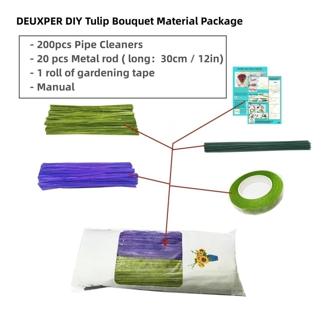 Snapklik.com : 200pcs Pipe Cleaners Craft Supplies, DIY Tulip Bouquet ...