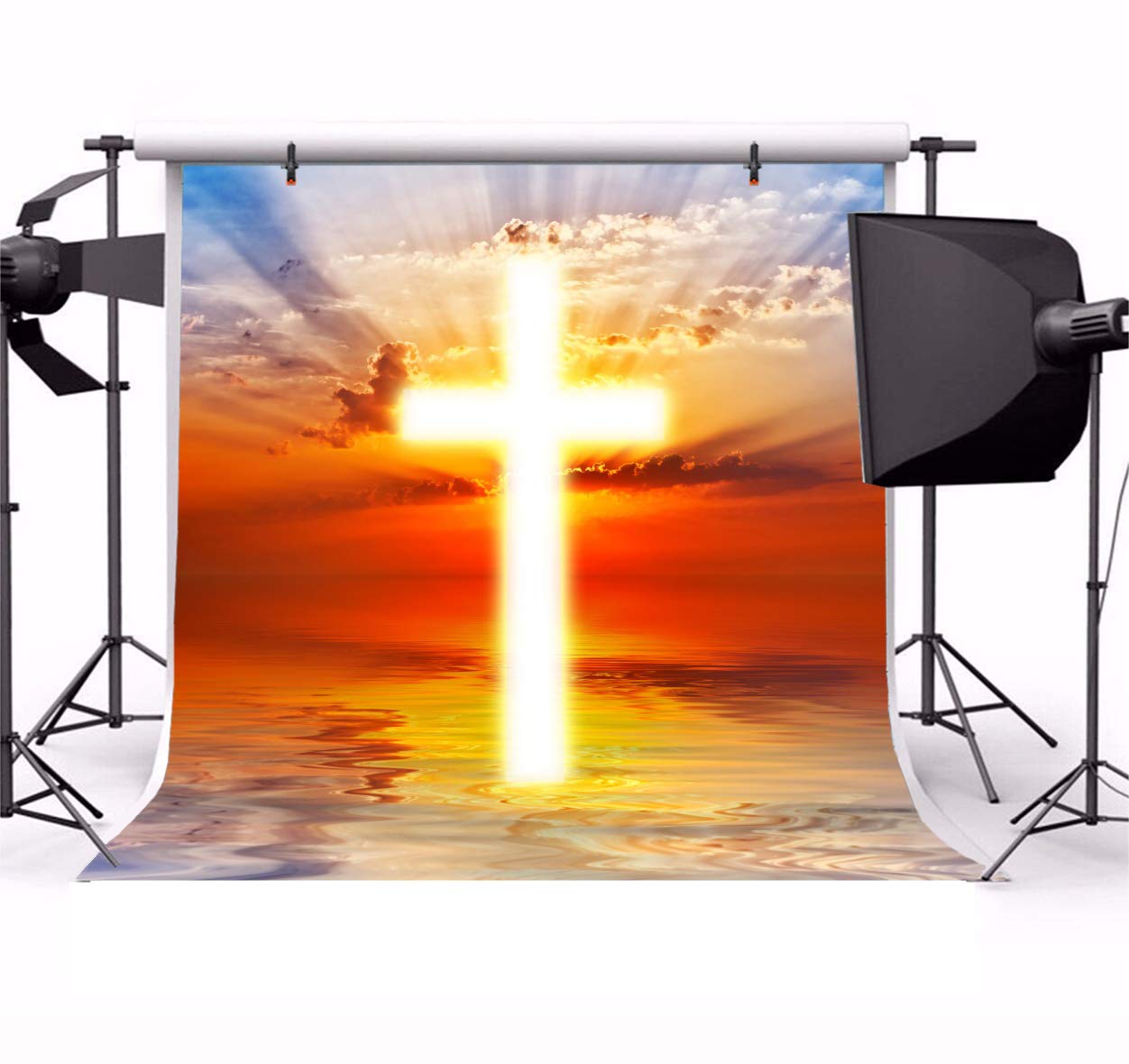 Buy Baocicco Vinyl 10x10ft Backdrop Christian Cross Photograph ...