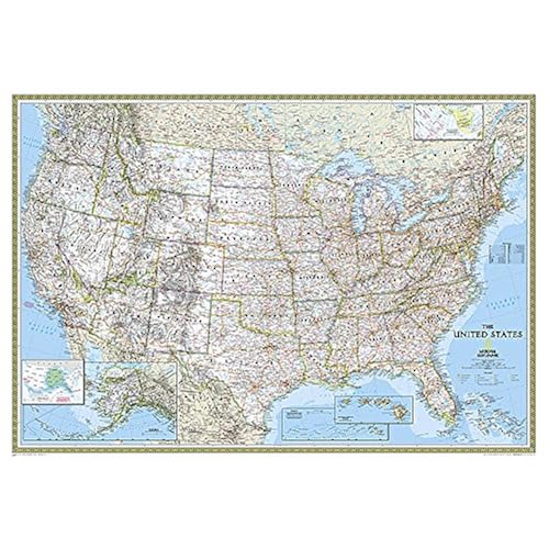 Snapklik.com : National Geographic United States Wall Map - Classic