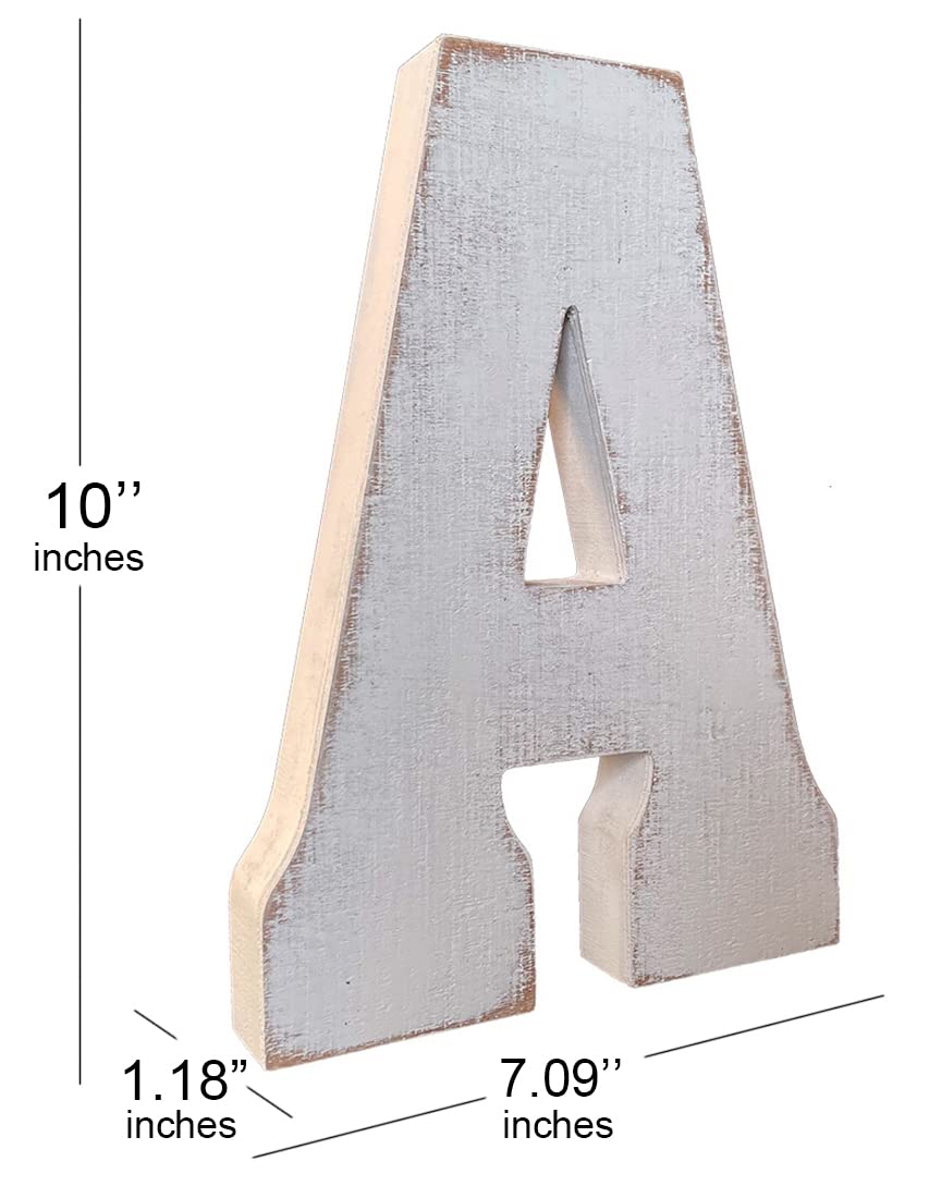 Snapklik.com : ABELOTS Large Wood Letter Distressed White Wash Alphabet ...