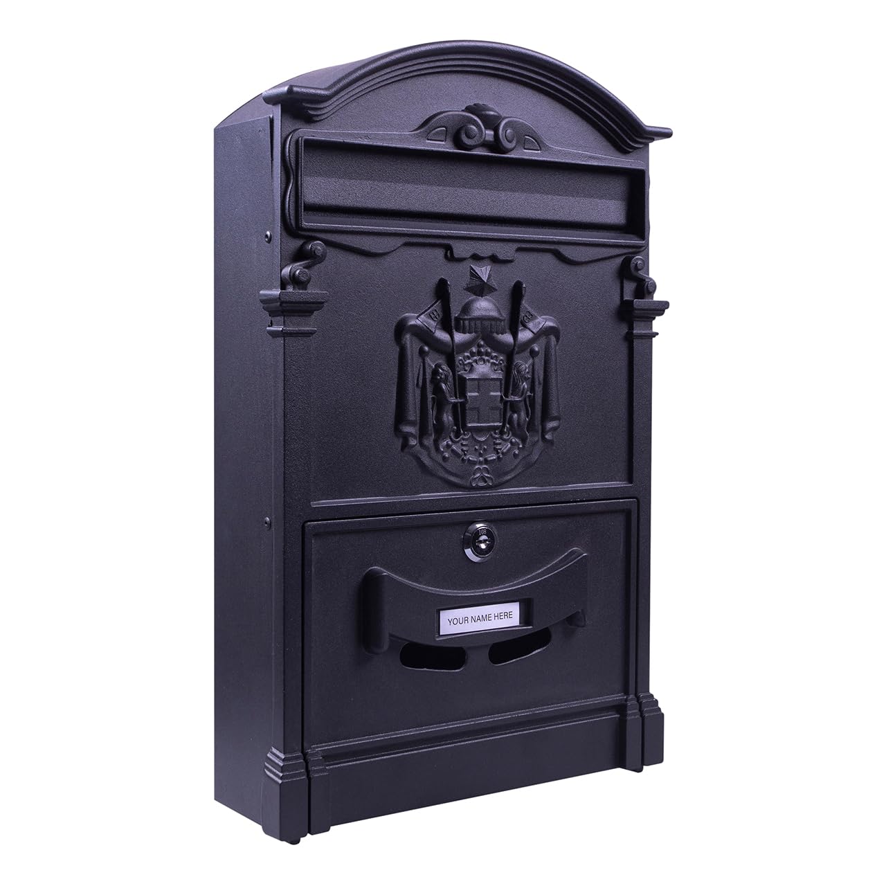 Vintage Letterbox Wall-Mounted Mailbox With Lock - Rustic Iron ...