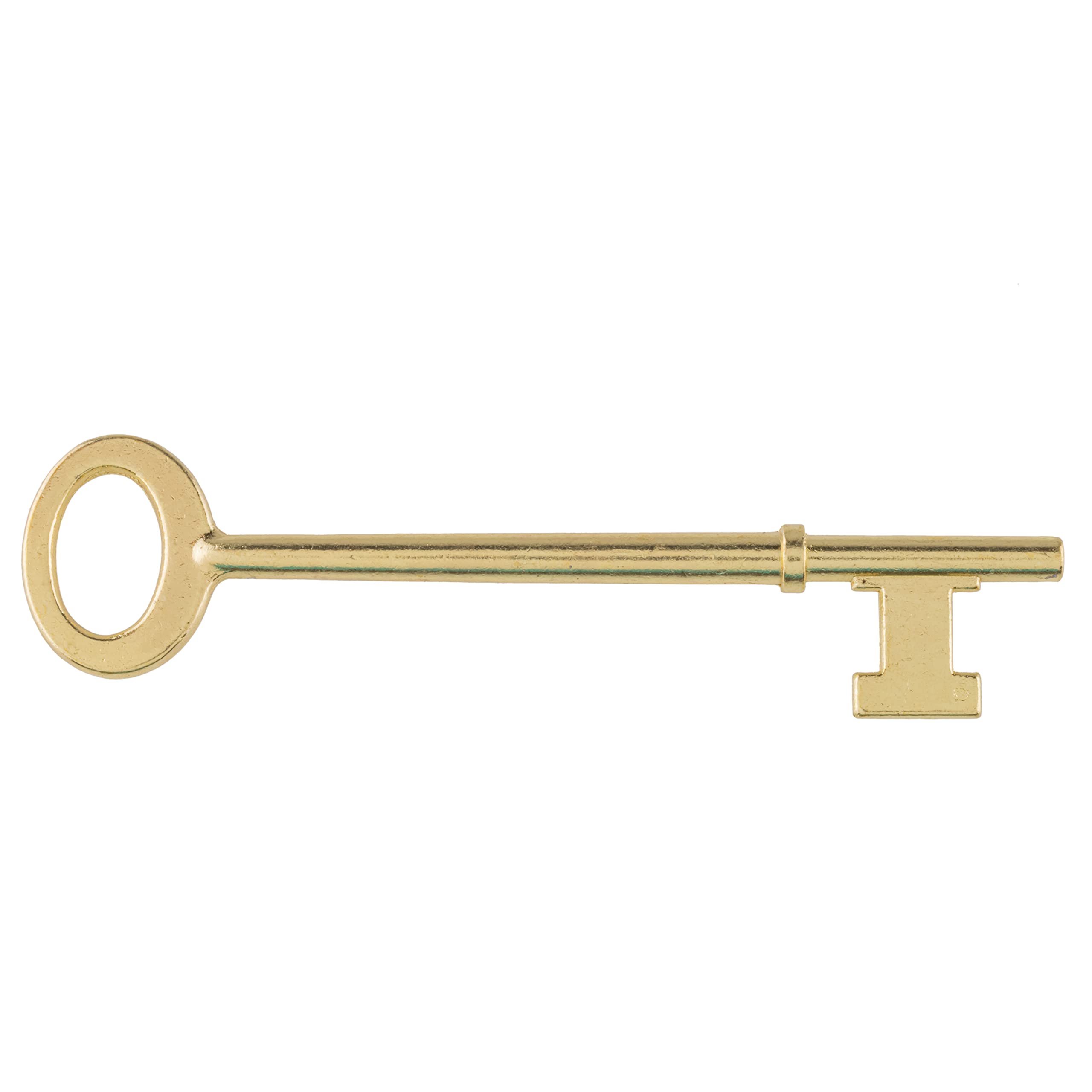Brass Plated Skeleton Key w/Double Notched Bit for Architectural Locks ...