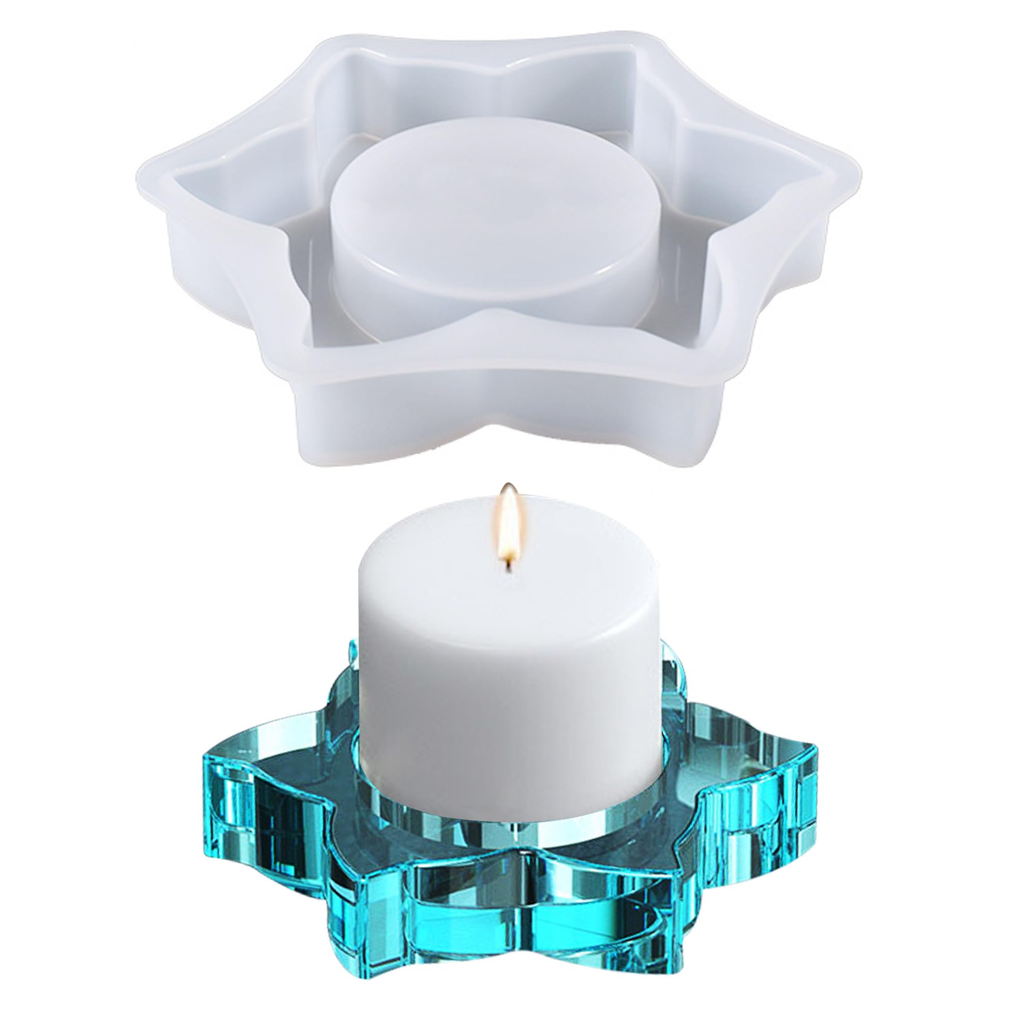 Amazon.com: Attuslla Candle Holder Epoxy Resin Silicone Molds for ...