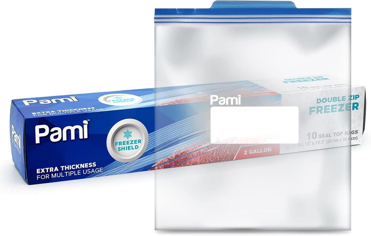 Amazon.com: PAMI Double Zip, Extra-Thick Freezer Gallon Bags [10 Pieces ...
