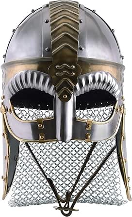 Amazon.com: ANCIENT INSTRUMENTS Medieval Steel Beowulf Goggle Helmet ...