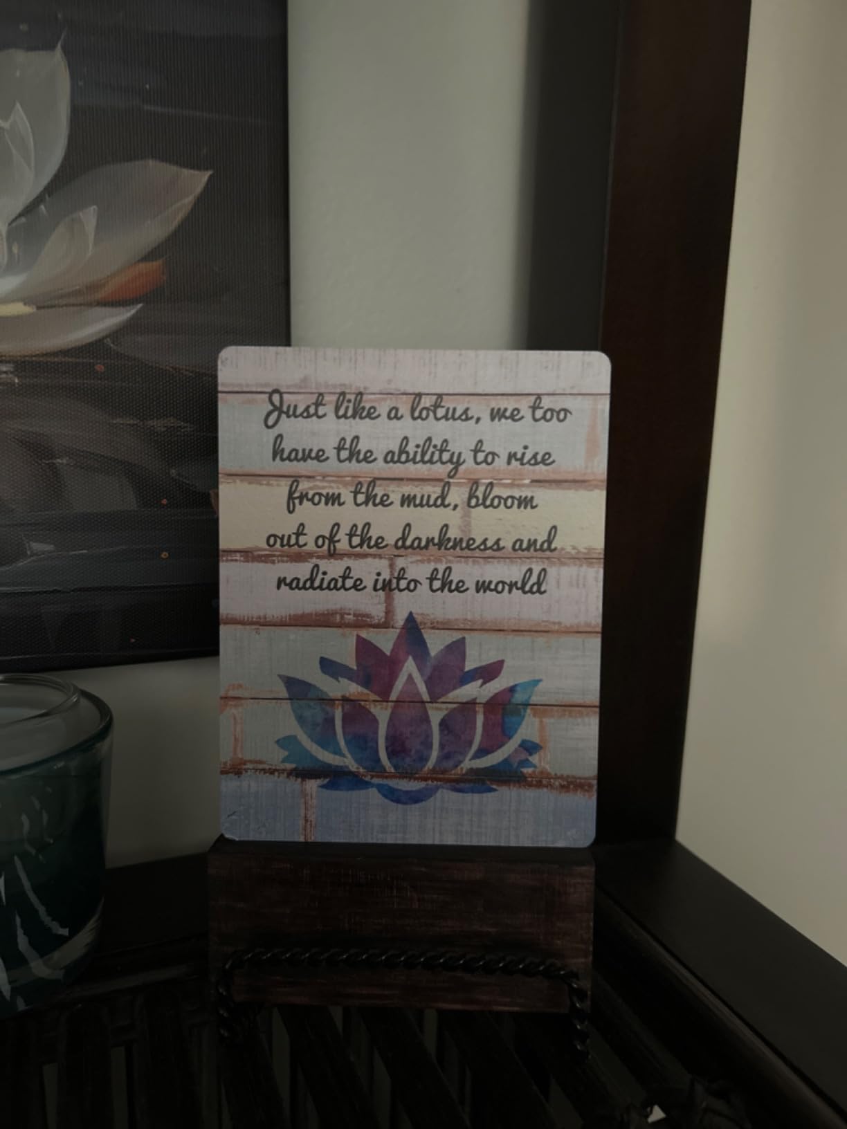 Amazon.com: Bible Verse Desk Decor Rustic Plaque with Wood Stand ...