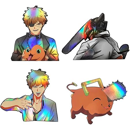 Amazon.com - 3 Pack-Anime Car Stickers Decals Holographic Waterproof ...