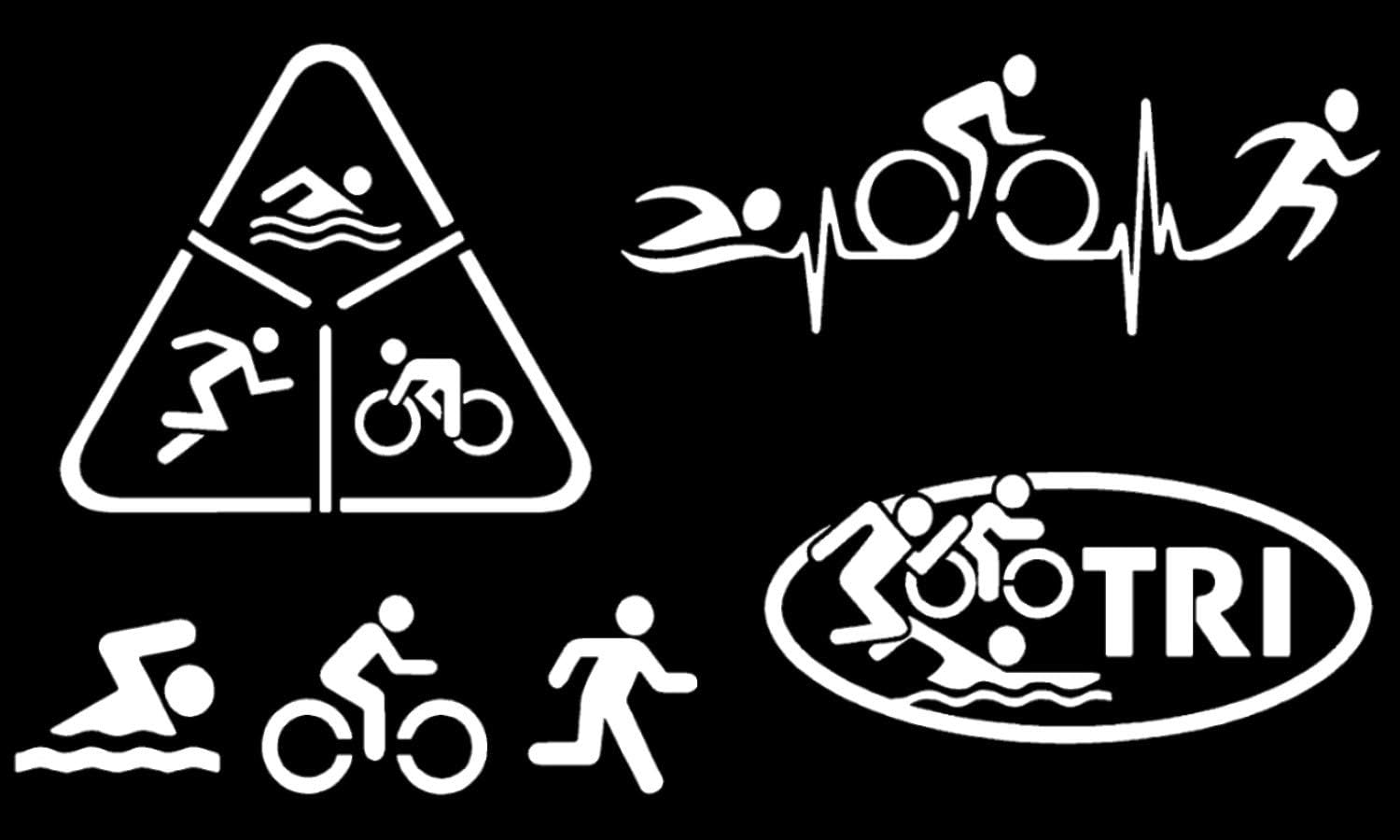 Amazon.com: Triathlon Decals 4 Pack: Swim Cycle Run, TRI, Triathlon ...