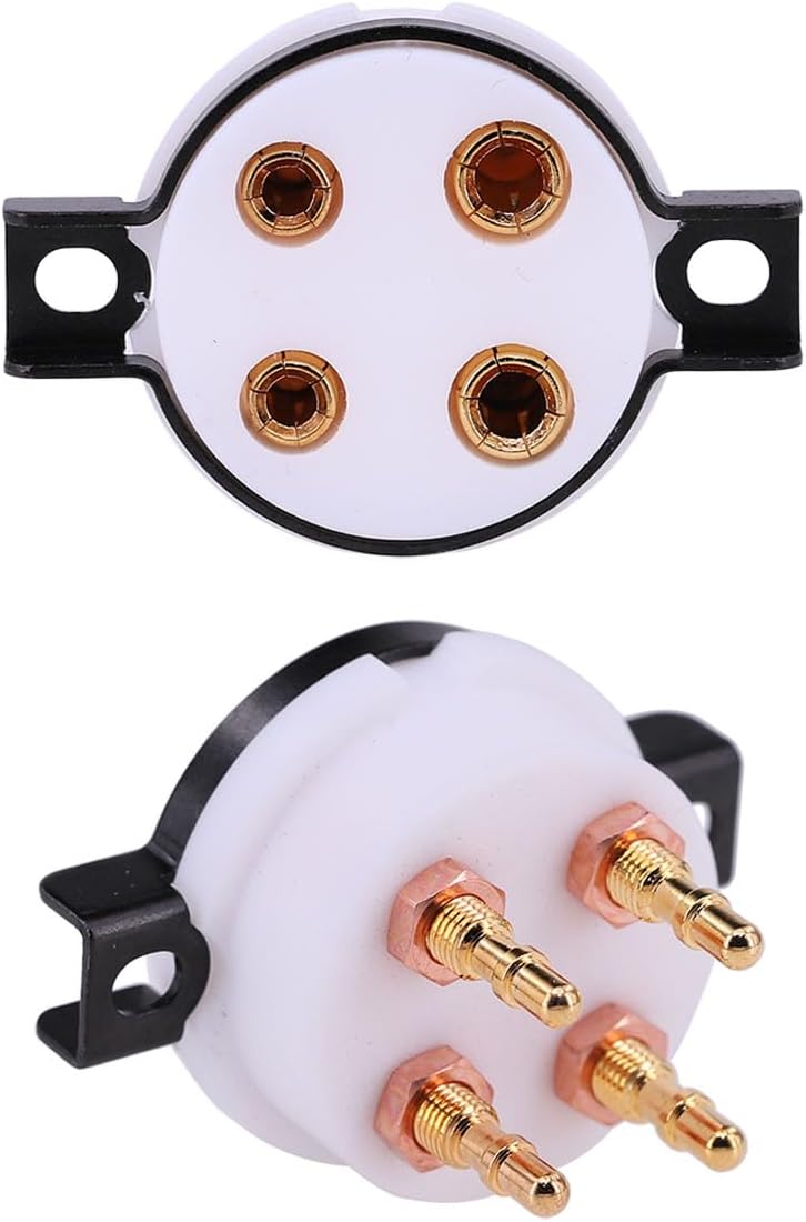 Amazon.co.jp: 2個 CMC ベークライト PTFE チューブソケット 4ピン 8ピン 9ピン 金メッキ 真鍮ピン 2A3 ...