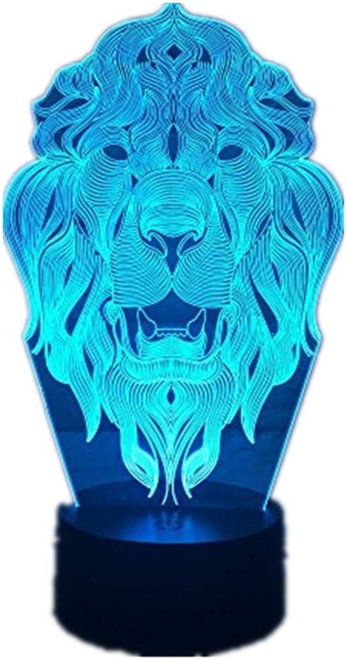 Amazon.com: Lion Face Night Light 7 Color Changing Animal LED Night ...