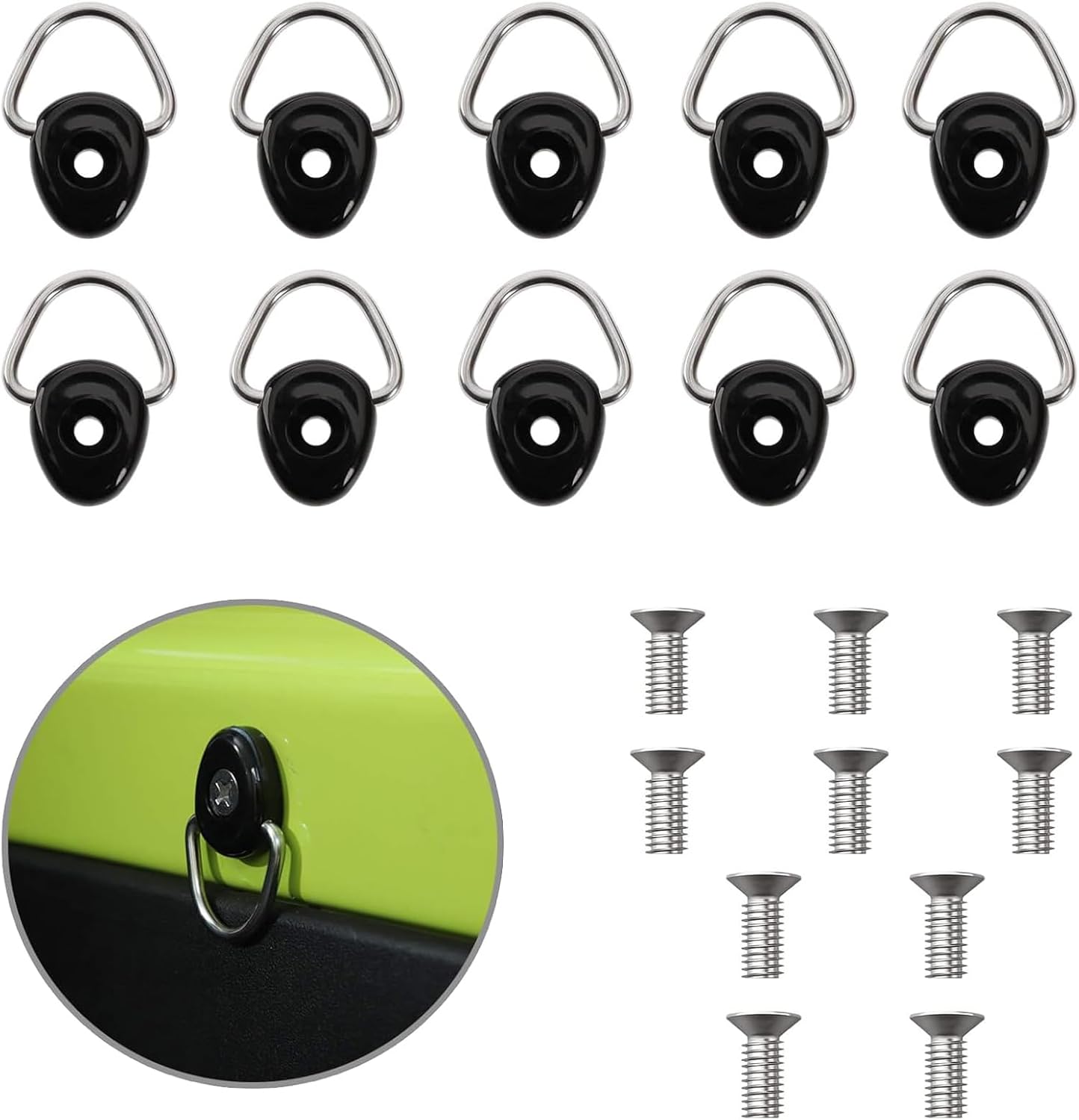 WEZCHUGHAOL 10-Pack Stainless Steel D-Ring Tie-Down Anchors for Suzuki Jimny JB64 JB74W 2019 ...