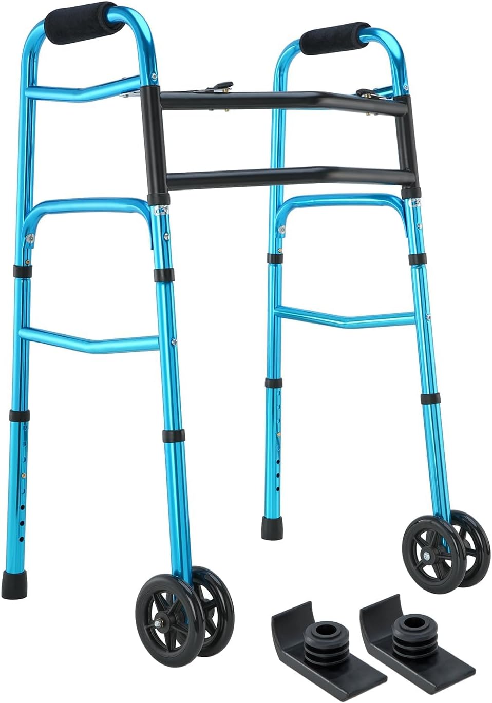 Amazon.com: Medline Heavy-Duty Bariatric Folding Walker with 5” Wheels ...