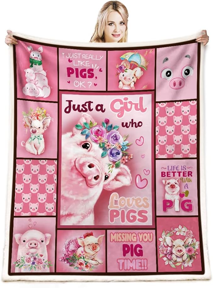 Amazon.com: CYREKUD Pig Blanket,Pig Gifts for Pig Lovers Women,Cute Pig ...