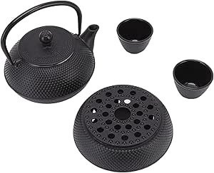 Amazon.com: Stainless Cast Iron Kettle Set, Cast Iron Teapot Steel ...