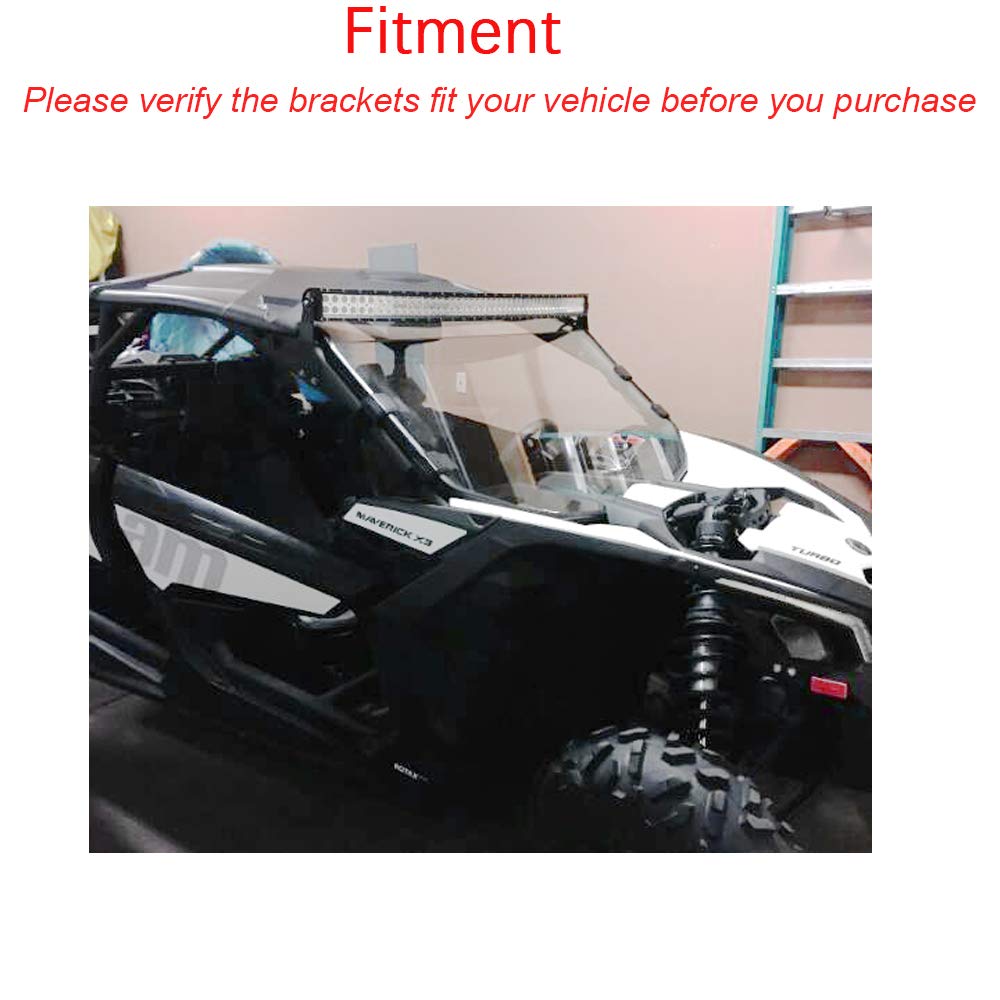 XJMOTO 50'' 288W Offroad Curved LED Light Bar & Upper Roof Windshield ...