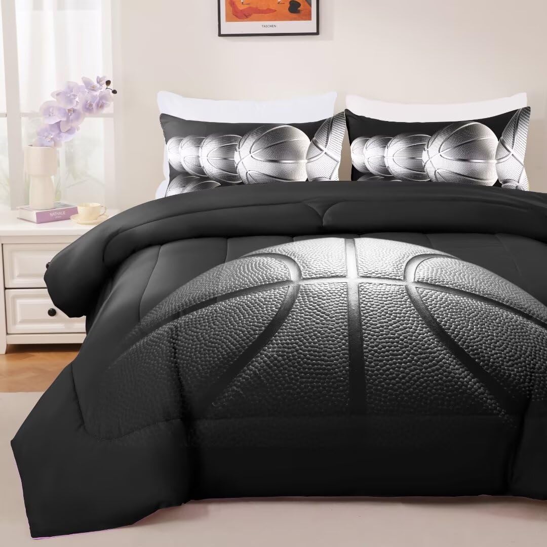 Amazon.com: GRAT TIOC Basketball Comforter Set Twin Size for Boys Kids ...