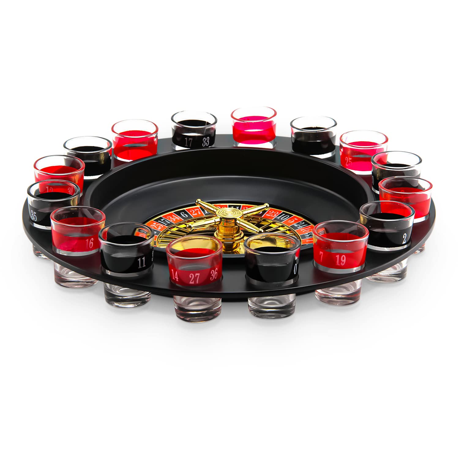 Crystals Casino Party Glasses Game Spin & Shot Roulette Wheel Drinking ...