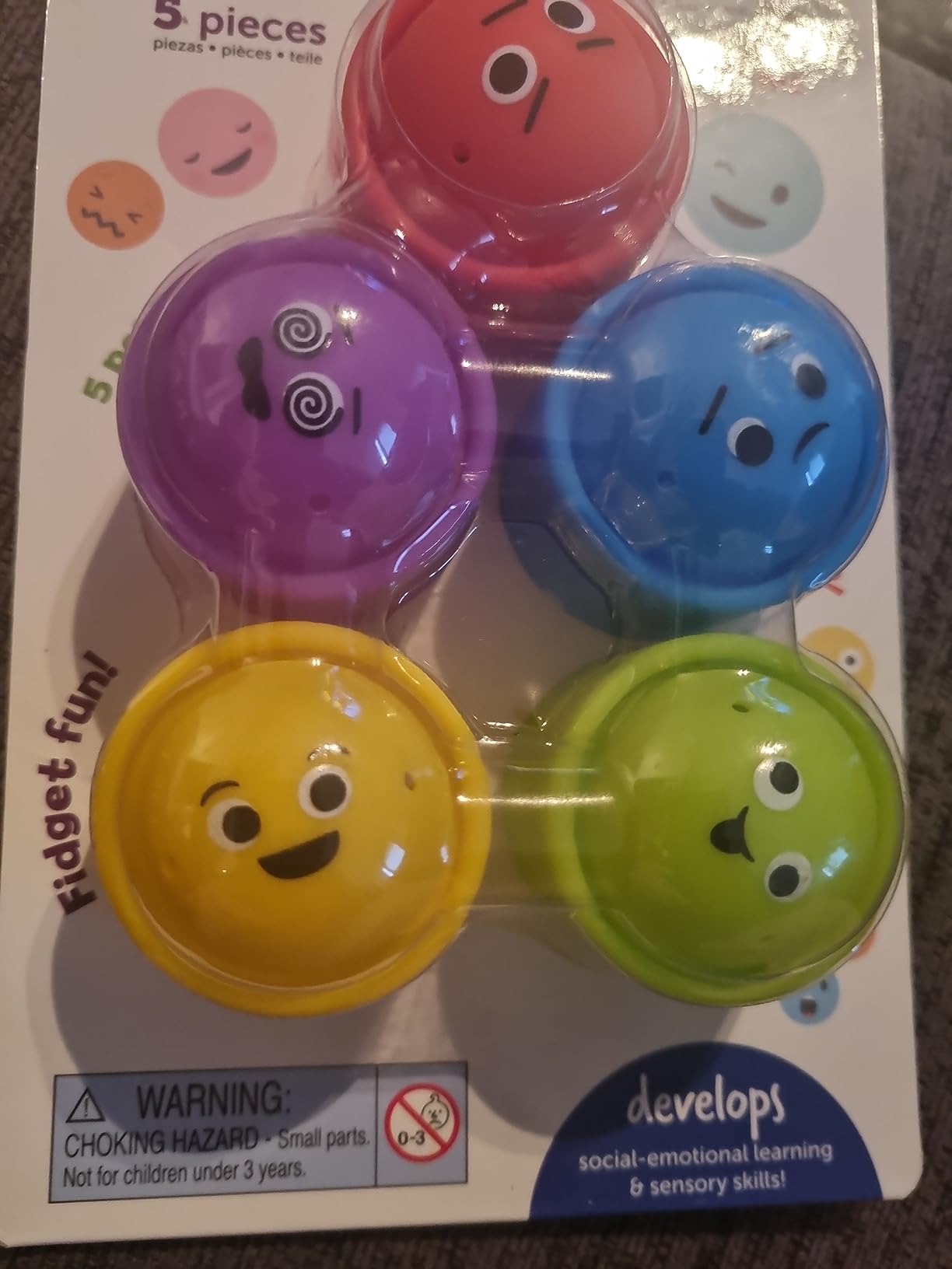 Learning Resources Rainbow Emotion Fidget Poppers, 5 Pieces, Ages 3 ...