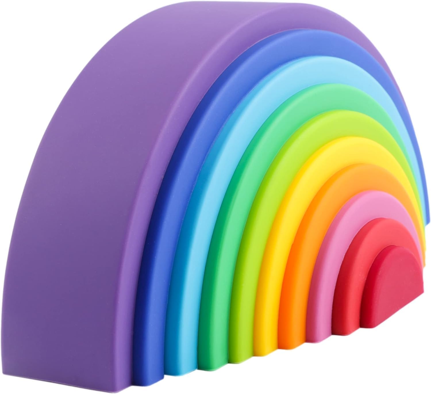 Silicone Rainbow Building bloc, XICEN Montessori Rainbow Nesting Puzzle ...
