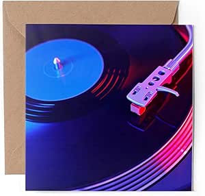 1 x Greeting Card - Turntable Vinyl Record Player DJ - Blank Birthday ...