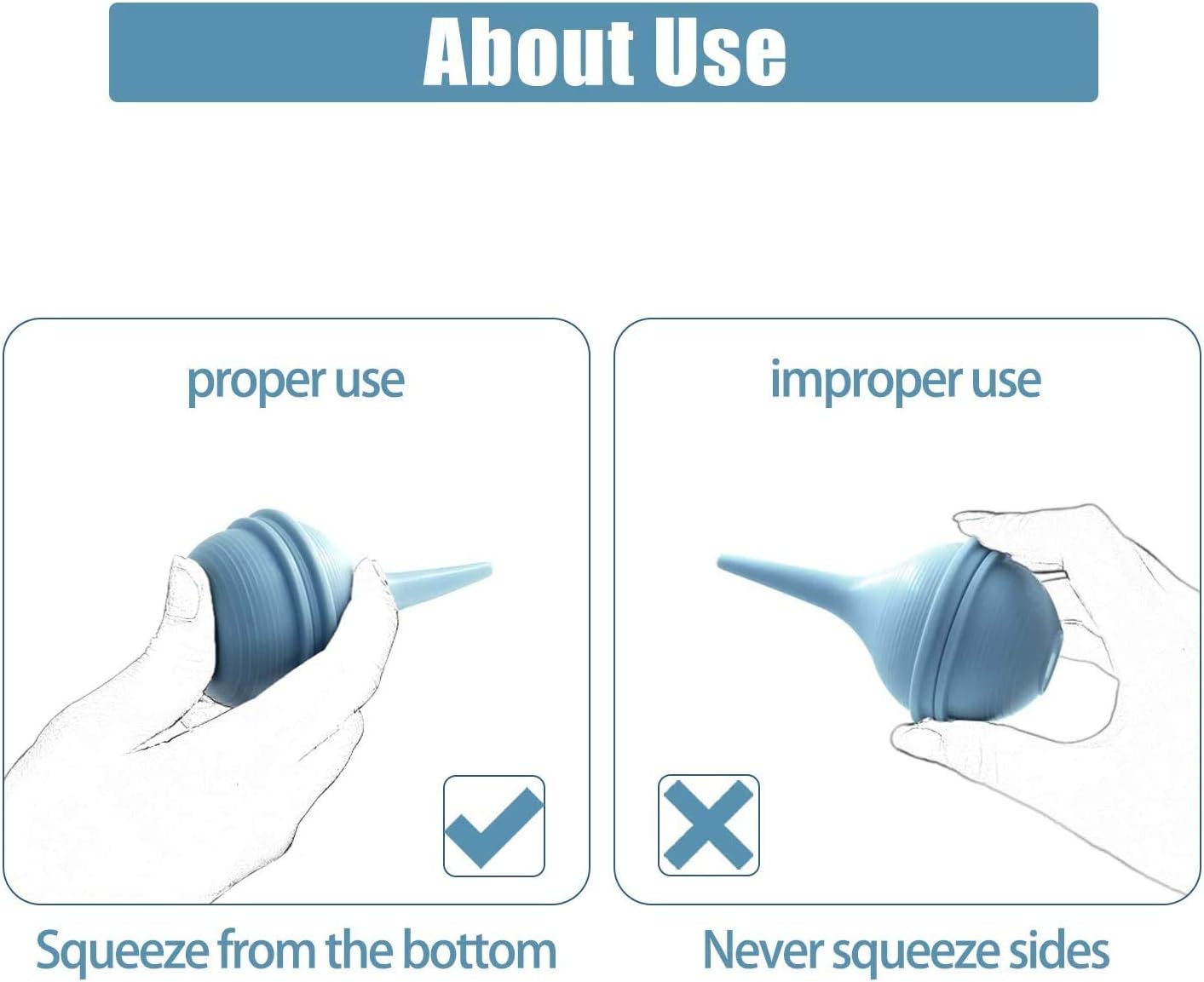 Baby Nasal Aspirator, Ear Syringe, Snot Sucker, Mucus Sucker and Nasal ...