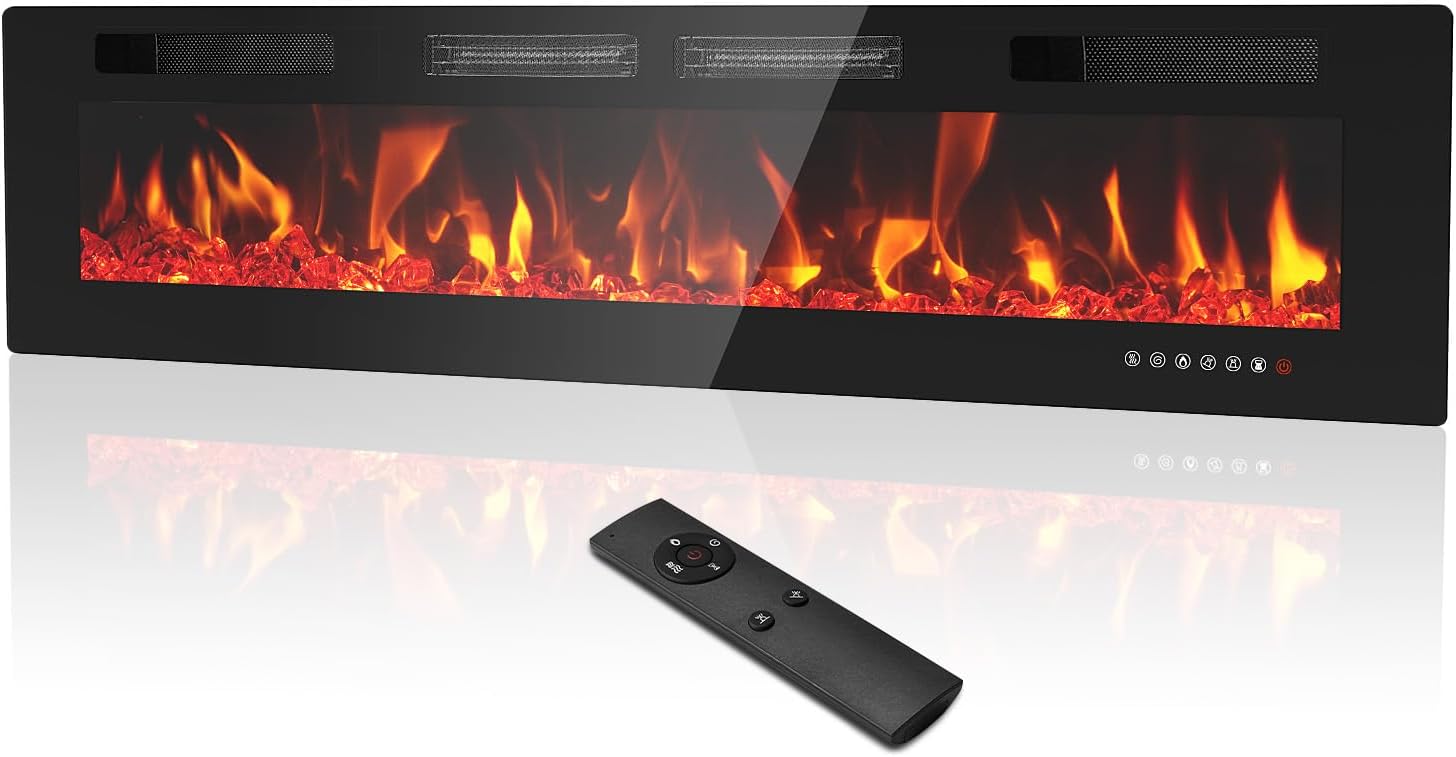 Amazon.com: ONBRILL 72” Electric Fireplace Insert, Ultra Slim Fireplace ...