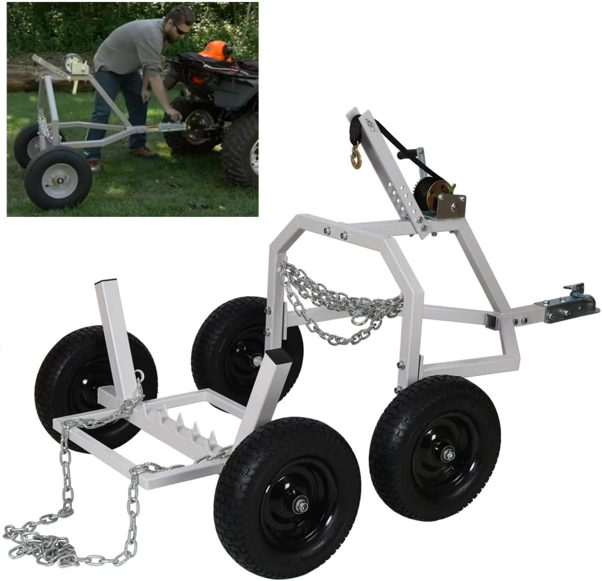 Amazon.com : ATV Log Skidding Arch and Holder with Winch, 1000Lbs ...
