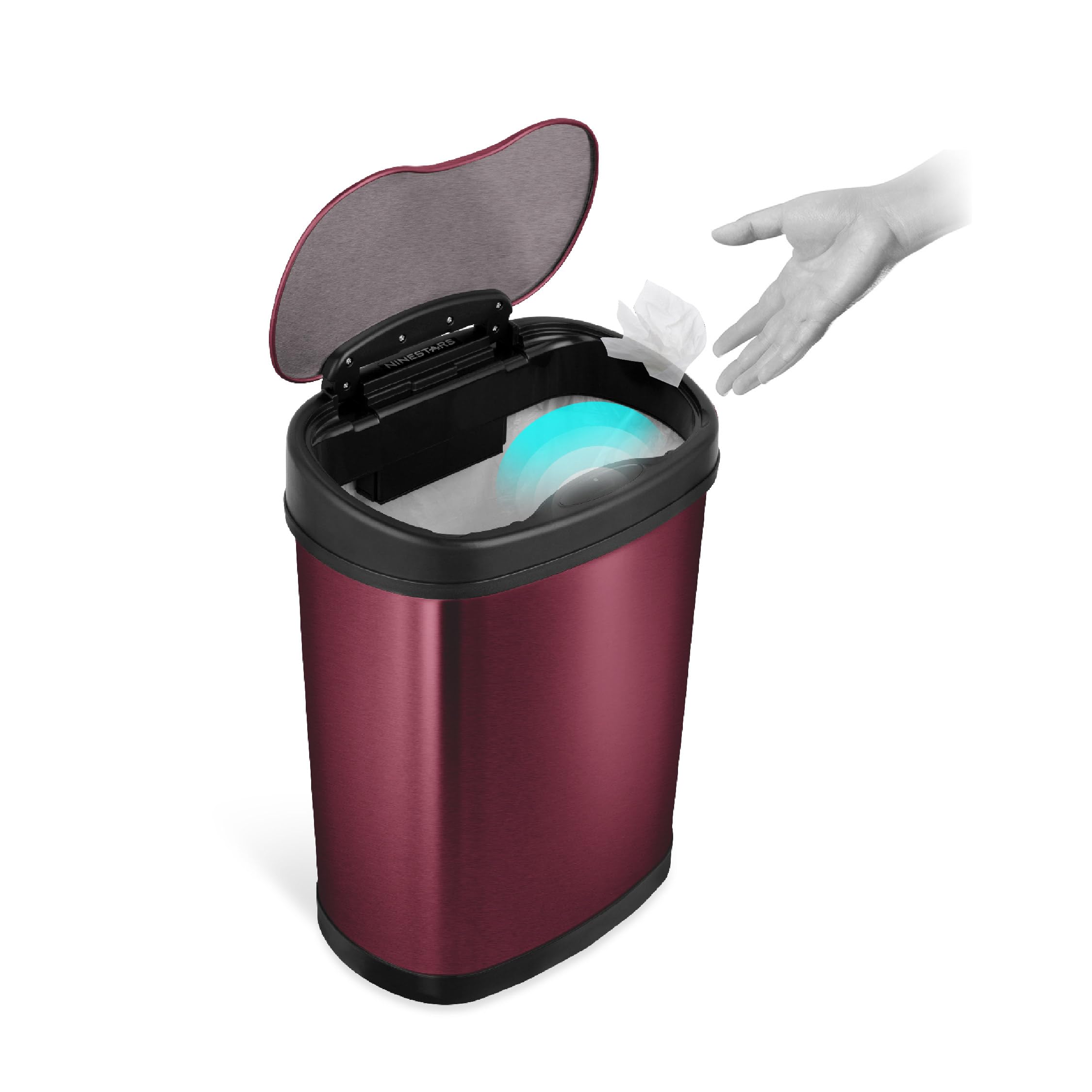 Ninestars DZT-15-13 Touchless Stylish Motion Sensor Dustbin with Lid ...