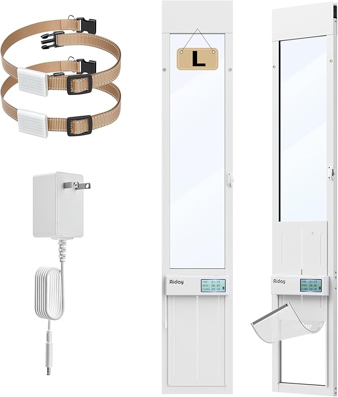 Amazon.com: Automatic Sliding Glass Dog Door with Collar Sensor,Large ...